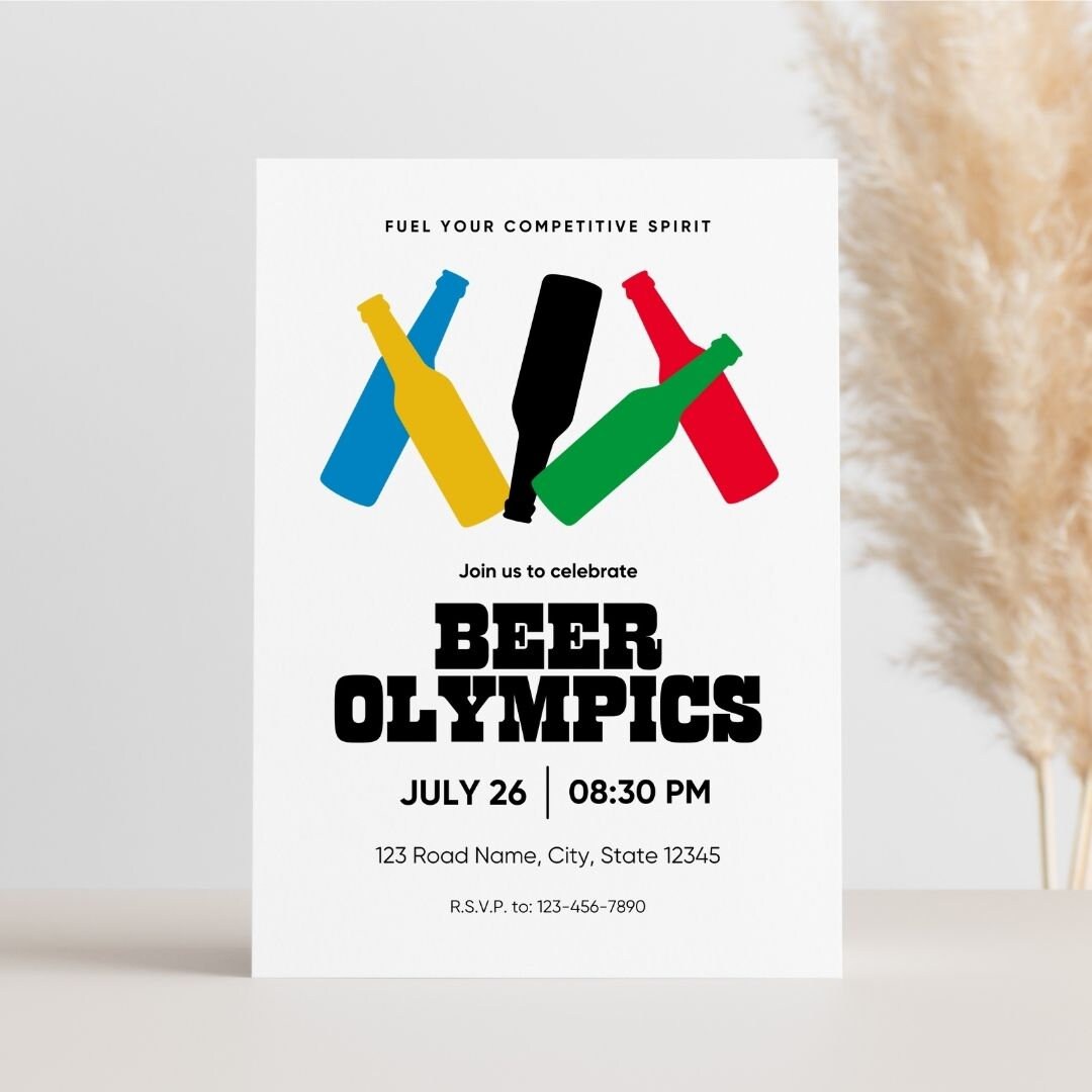 Beer Olympics Invitation, Editable Template in Canva Printable, Beer ...