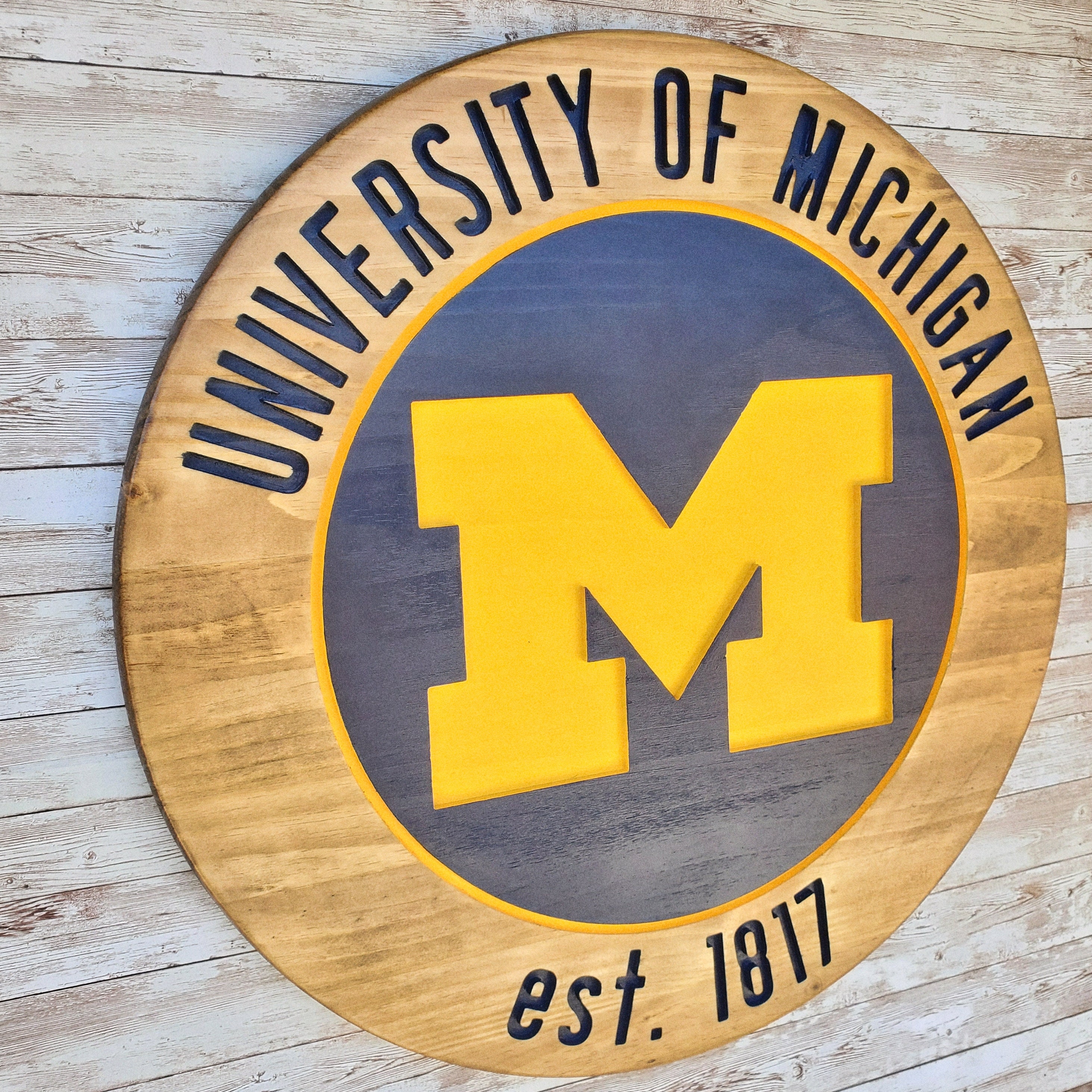University of Michigan Handmade Wood Sign - Etsy