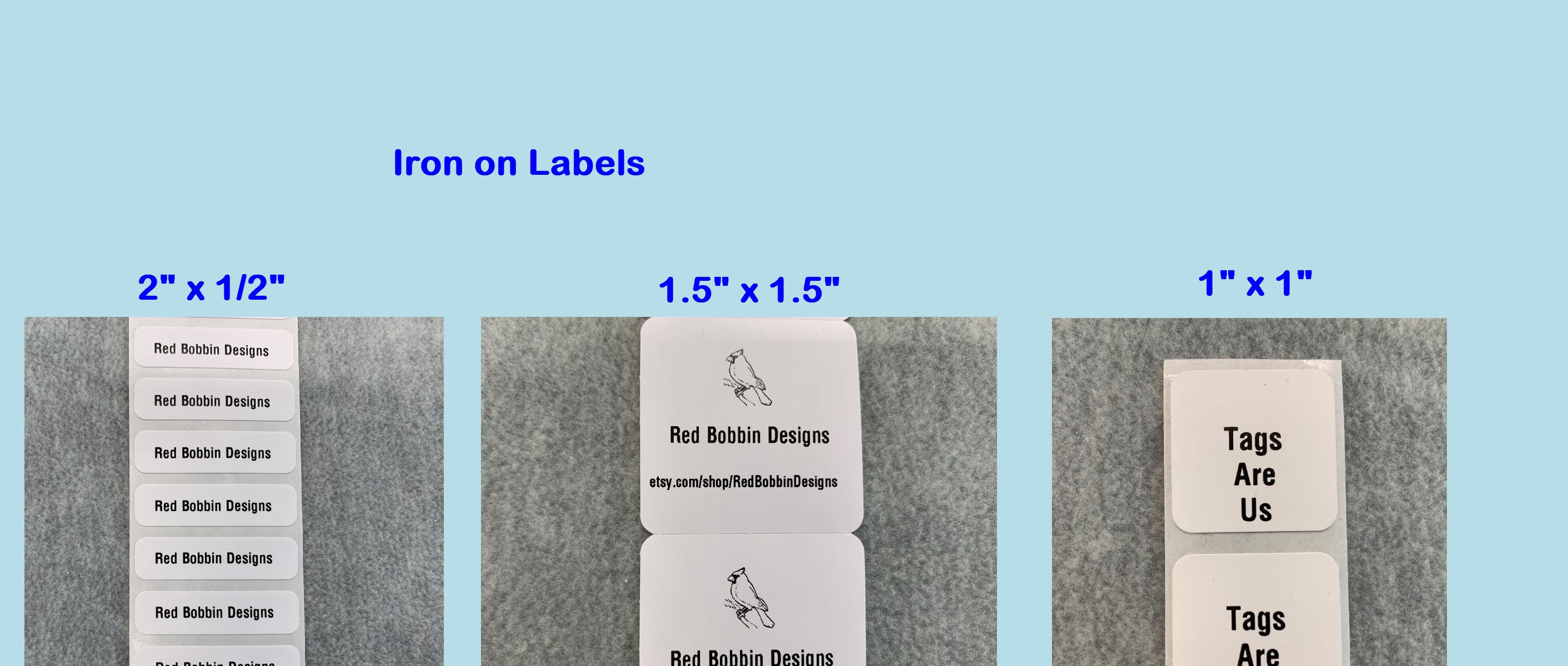 50 IRON ON Custom Labels for Handmade Items Perforated Style | Etsy