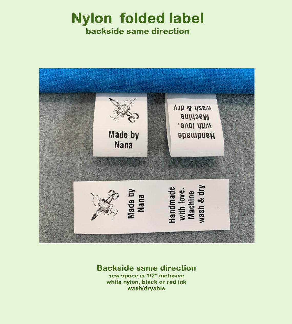 250 Nylon Custom Labels For Handmade Items PRECUT FOLDED | Etsy