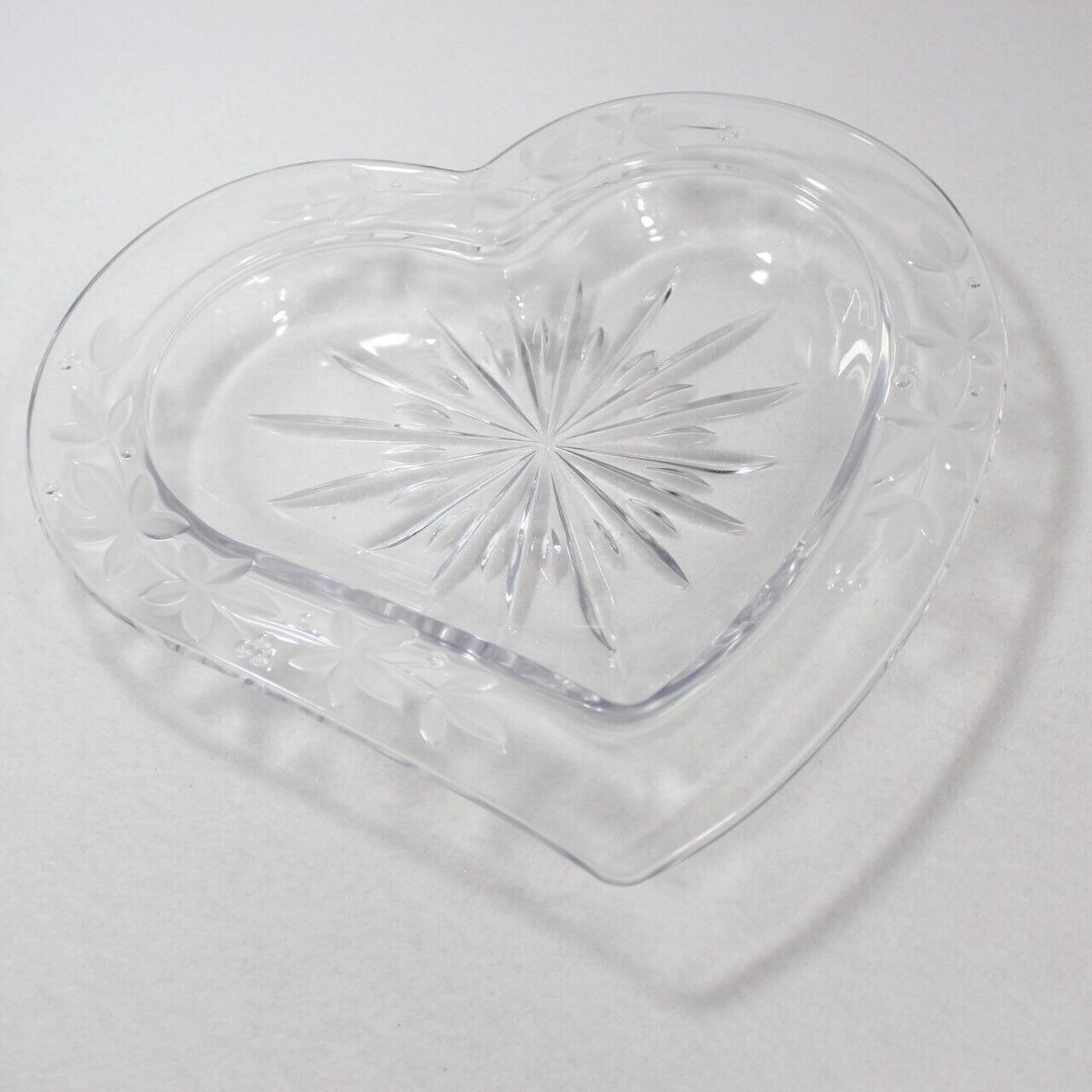 Mikasa Garden Terrace Crystal Heart Platter Serving Dish 13" Clear ...