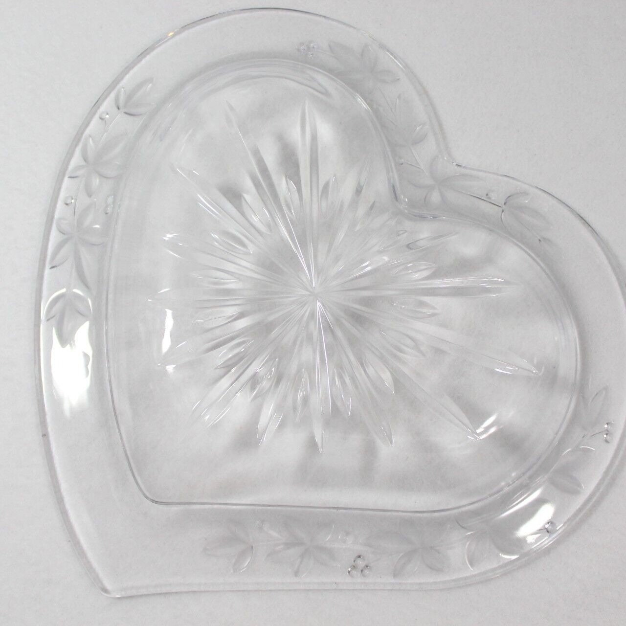 Mikasa Garden Terrace Crystal Heart Platter Serving Dish 13" Clear ...