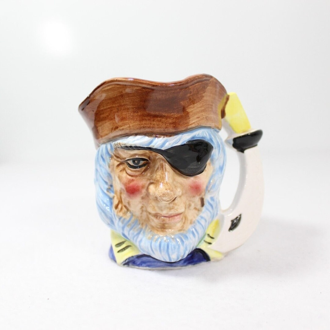 Vintage Toby Pitcher Mug Male Pirate Head Eye Patch Skull and ...