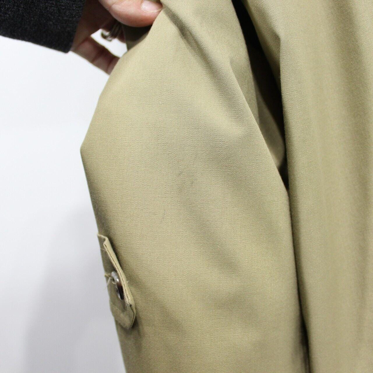 London Fog Mens Beige Trench Coat Button up Removable Liner Vintage 42 ...