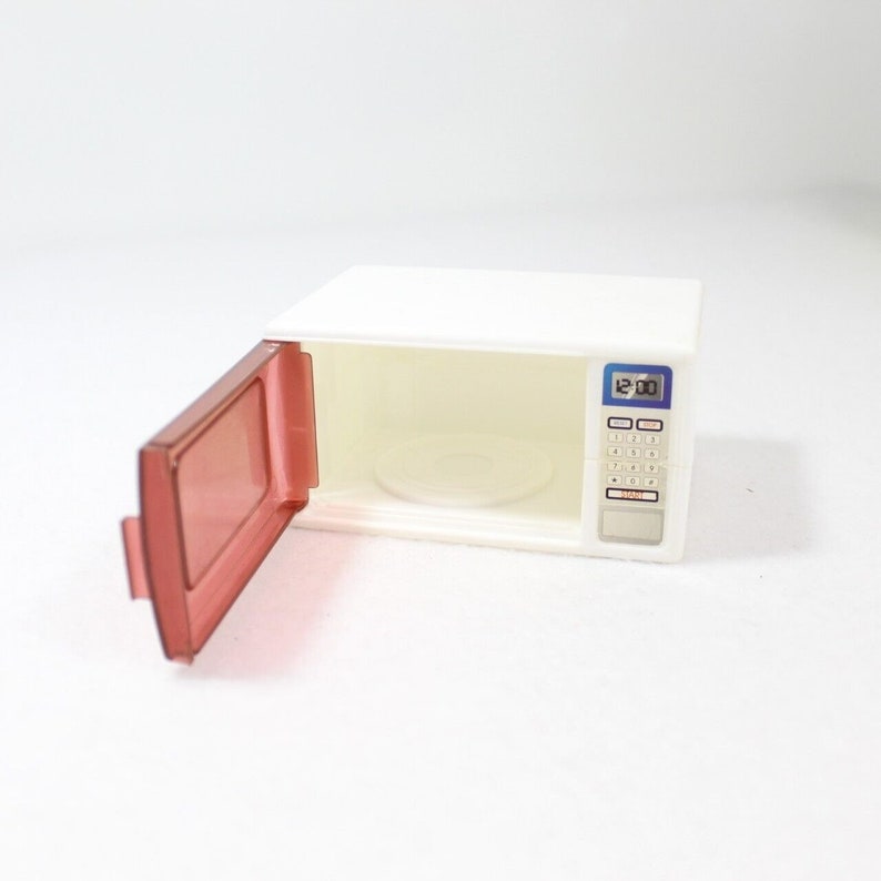 Vintage 1995 Mattel Barbie Microwave White Brown Doll House Furniture ...