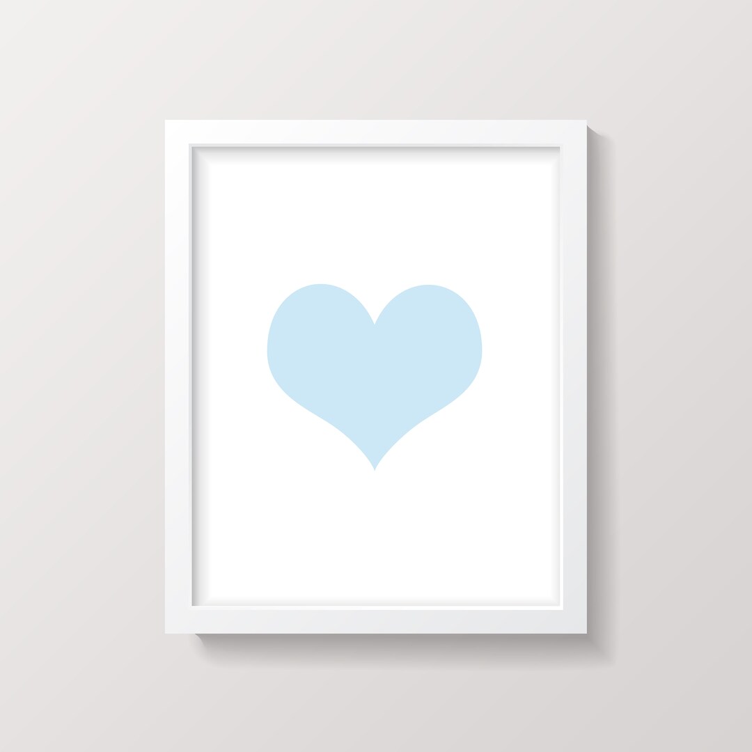 Blue Heart Wall Art Printable Digital Download - Etsy