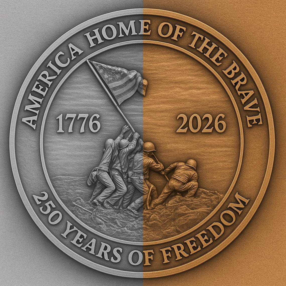 Challenge Coin Iwo Jima Flag Raising 3D File | Patriotic Military ...