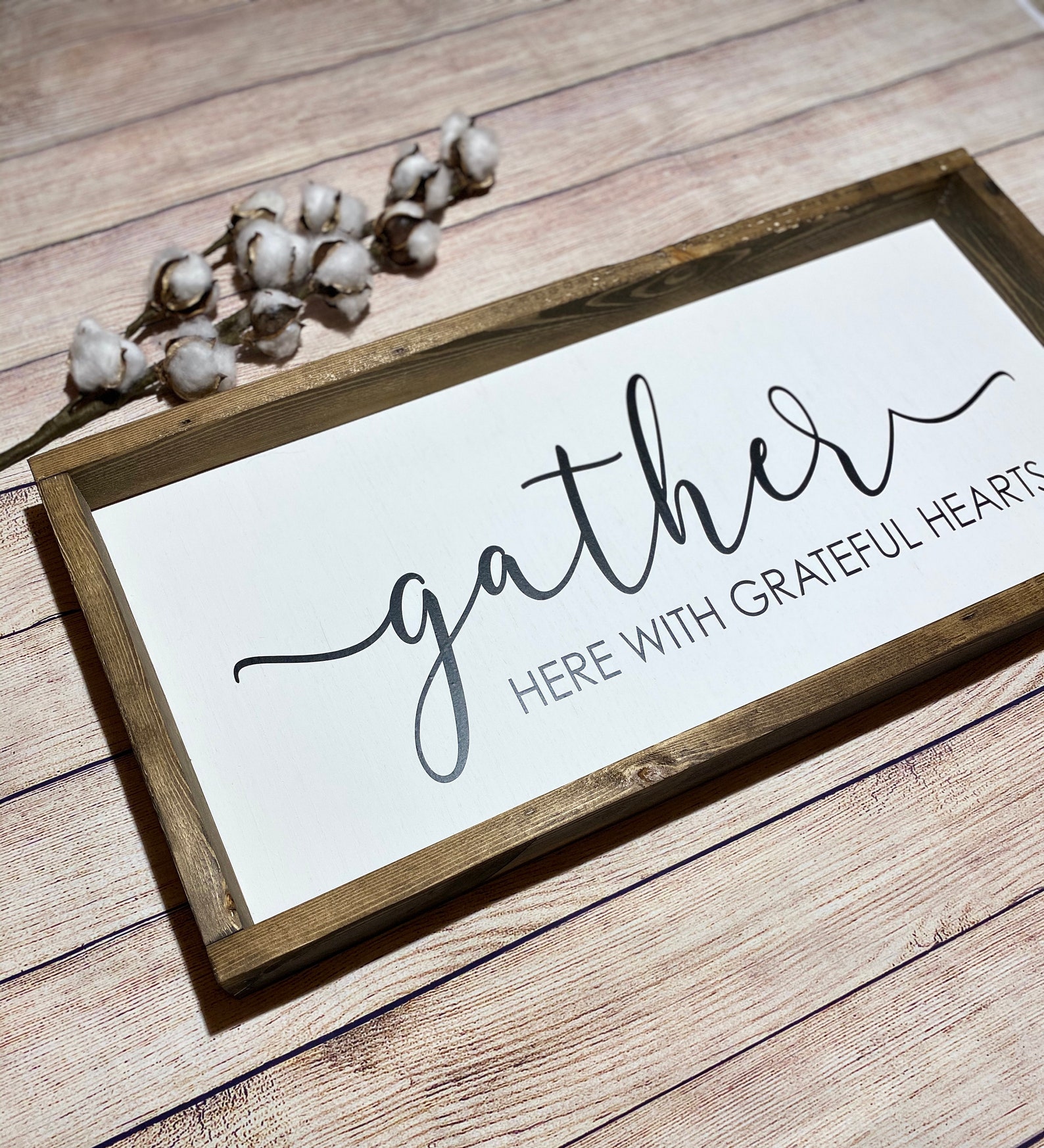 Gather Here With Grateful Hearts Gather Wood Sign Large Gather Sign ...