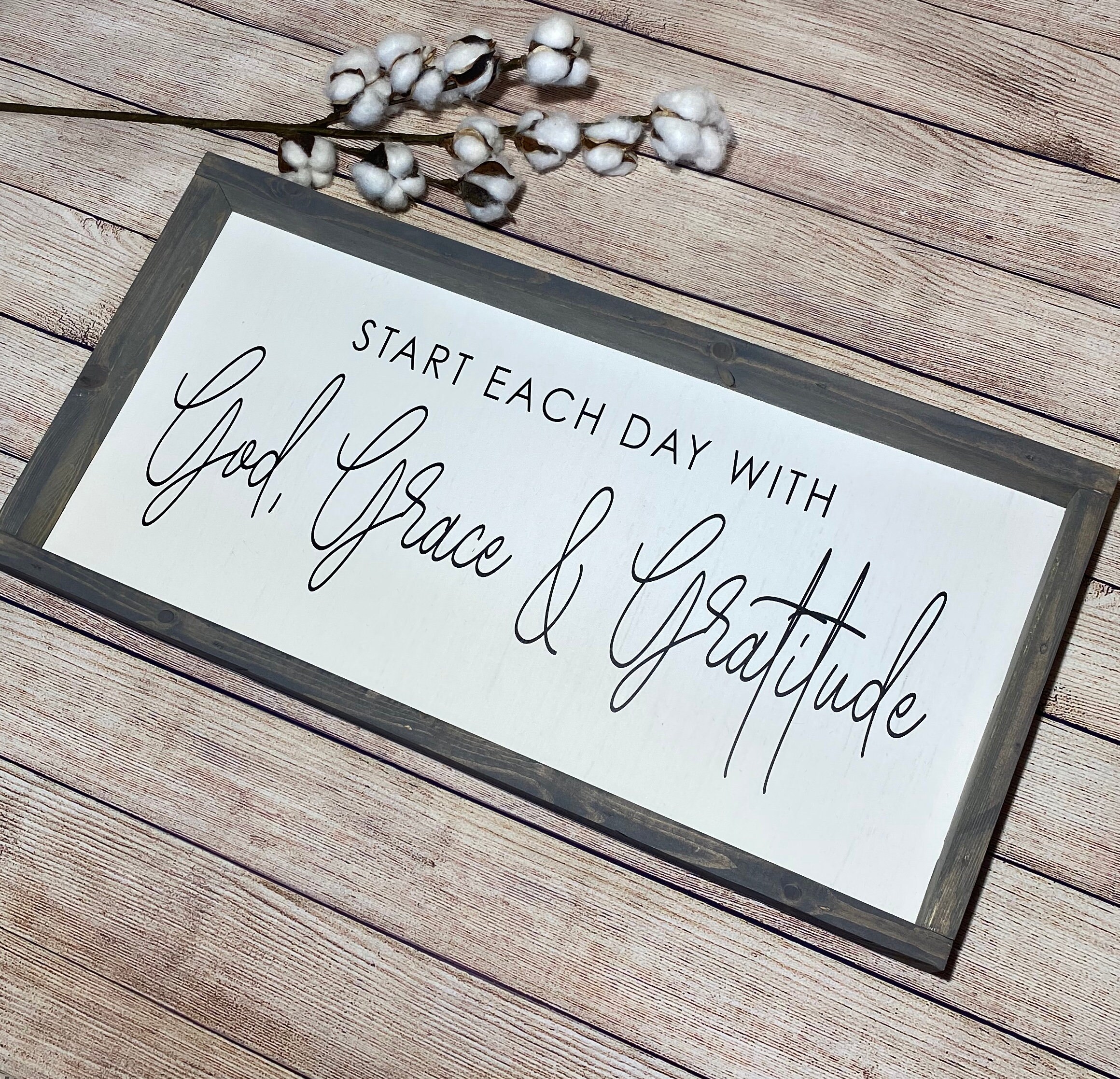 Start Each Day With God, Grace & Gratitude Faith Sign Sign with Quote ...