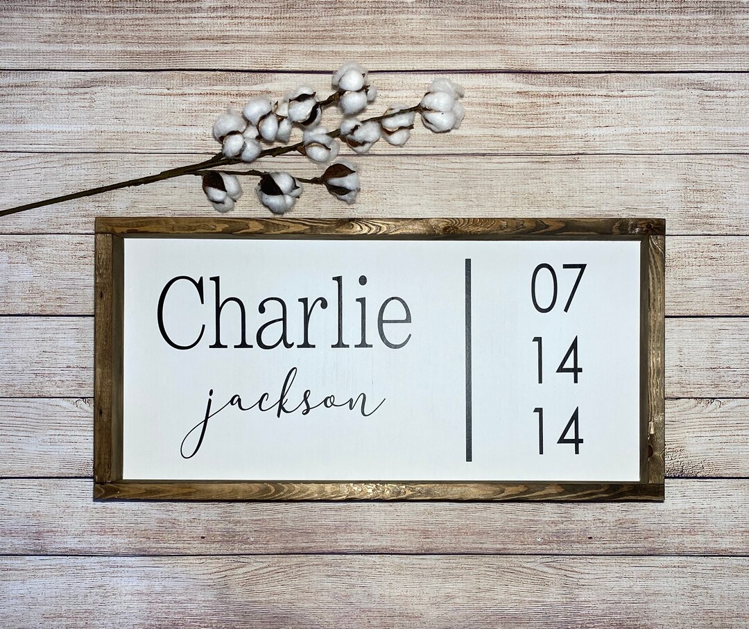 Nursery Name Sign | Boy Name Sign | Girl Name Sign | Over the Crib Sign ...