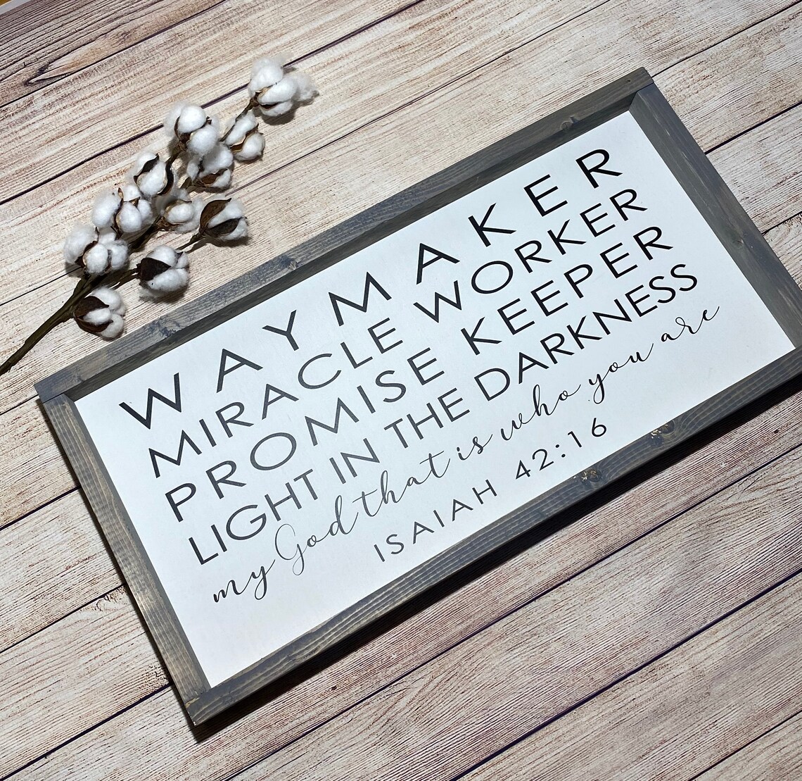 Way Maker Sign Way Maker Miracle Worker Sign My God That - Etsy