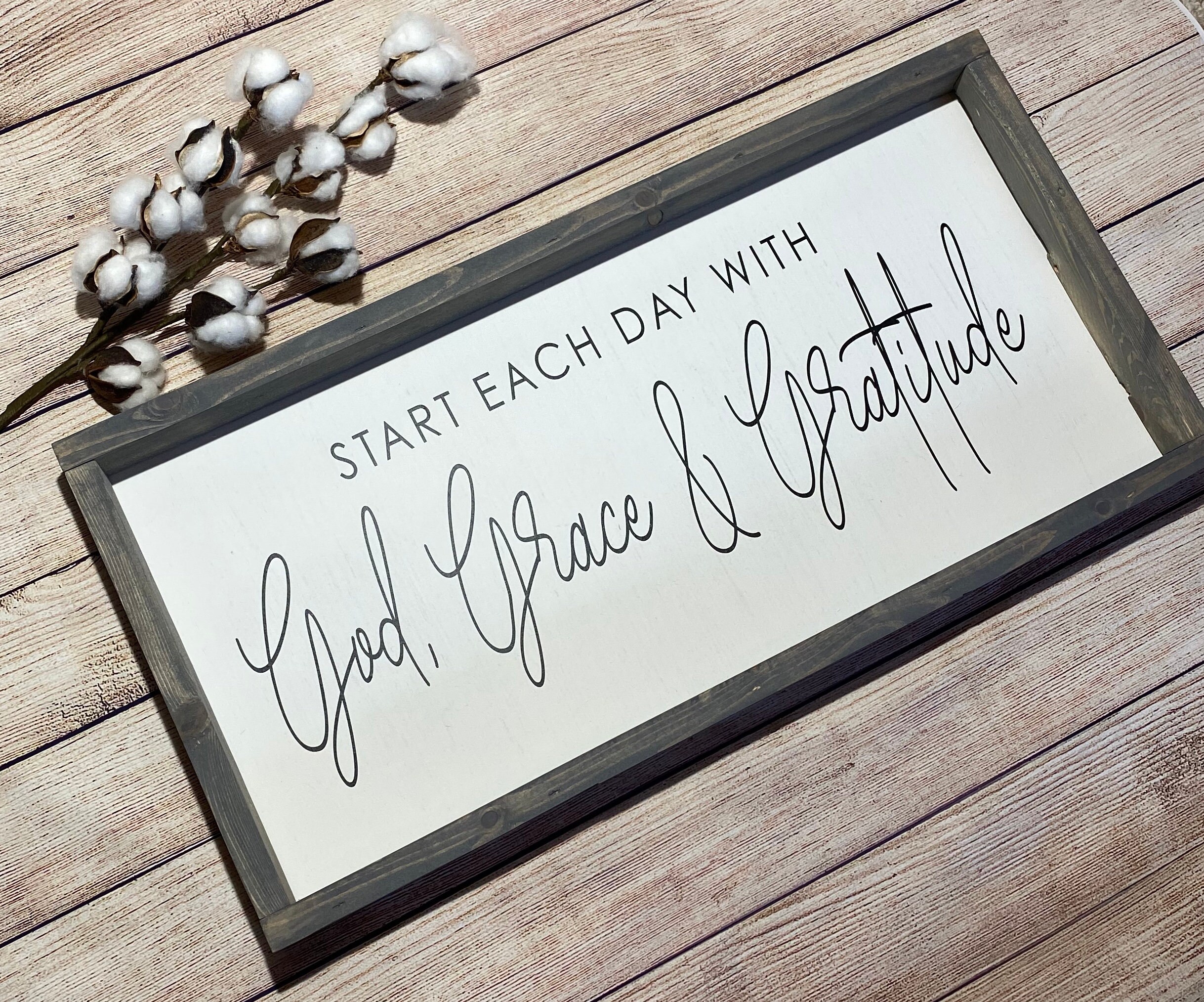 Start Each Day With God, Grace & Gratitude Faith Sign Sign With Quote ...