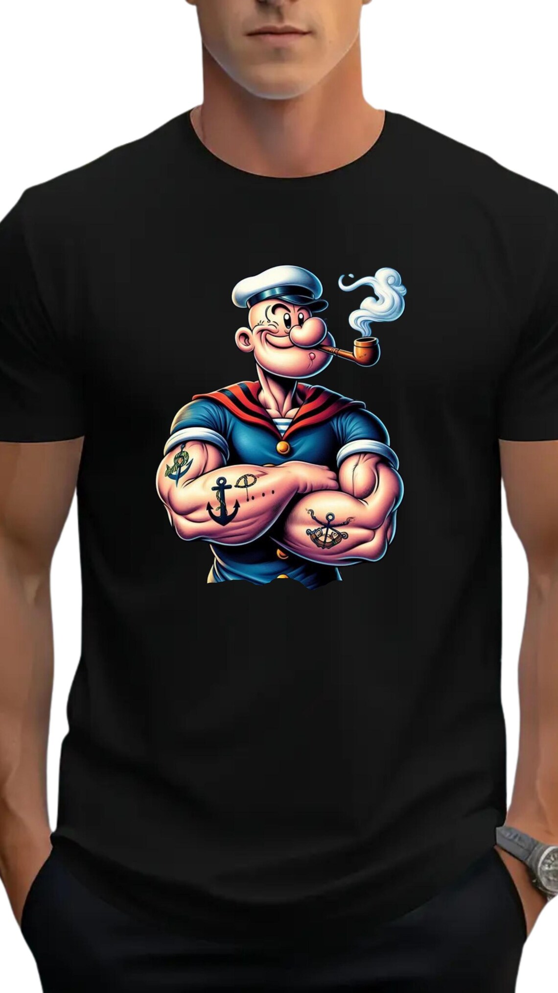 Retro Popeye the Sailor Man Graphic Tee for Cartoon Fans : Digital PNG ...