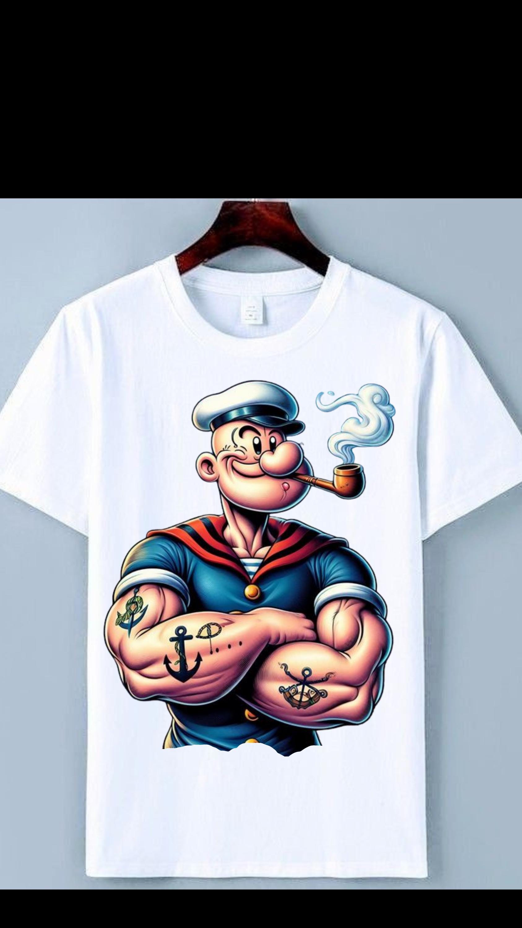 Retro Popeye the Sailor Man Graphic Tee for Cartoon Fans : Digital PNG ...