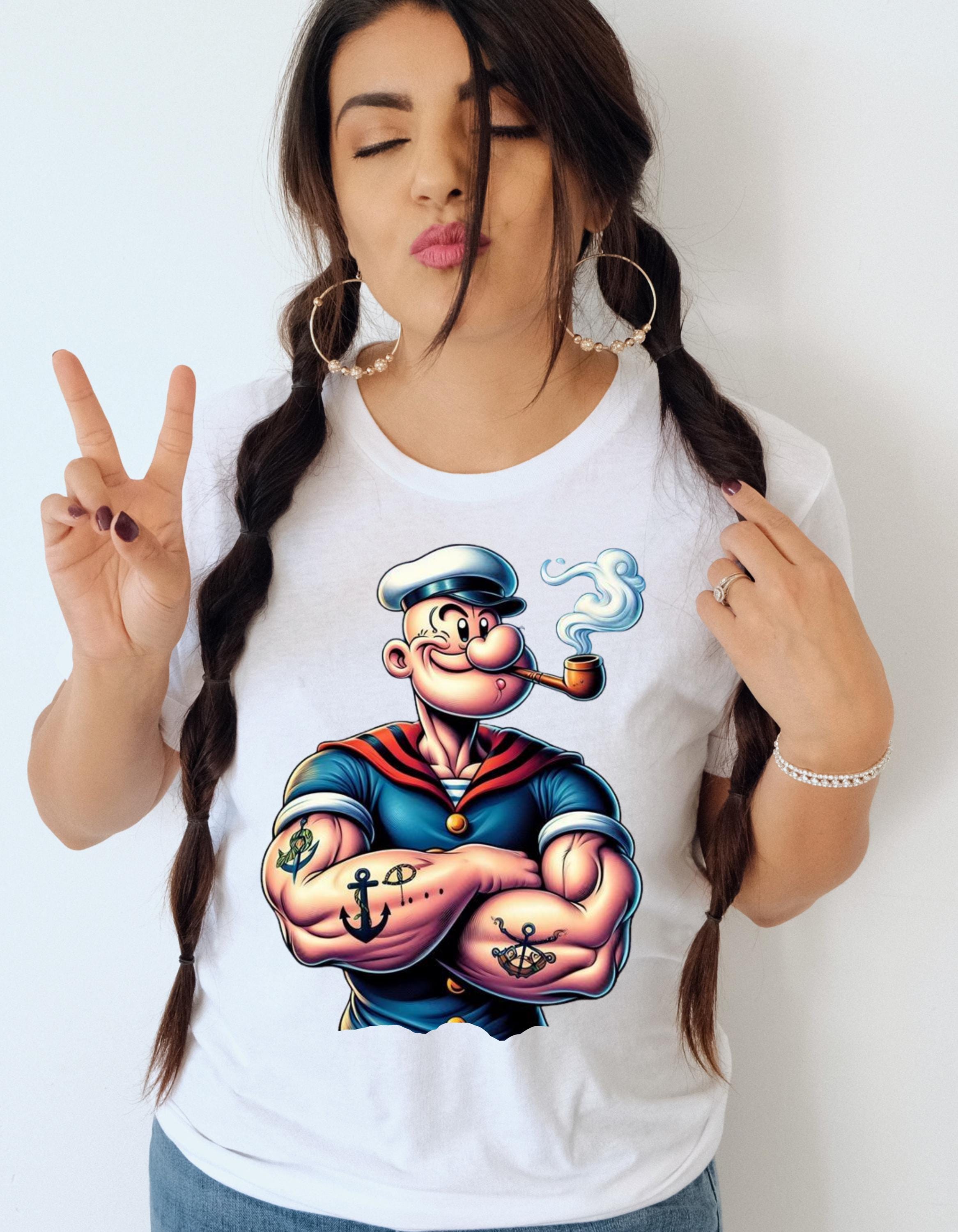 Retro Popeye the Sailor Man Graphic Tee for Cartoon Fans : Digital PNG ...
