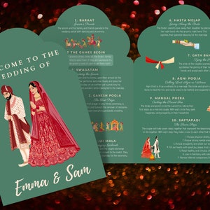 Hindu Wedding Program, Indian Wedding Program, Custom Wedding, Indian ...