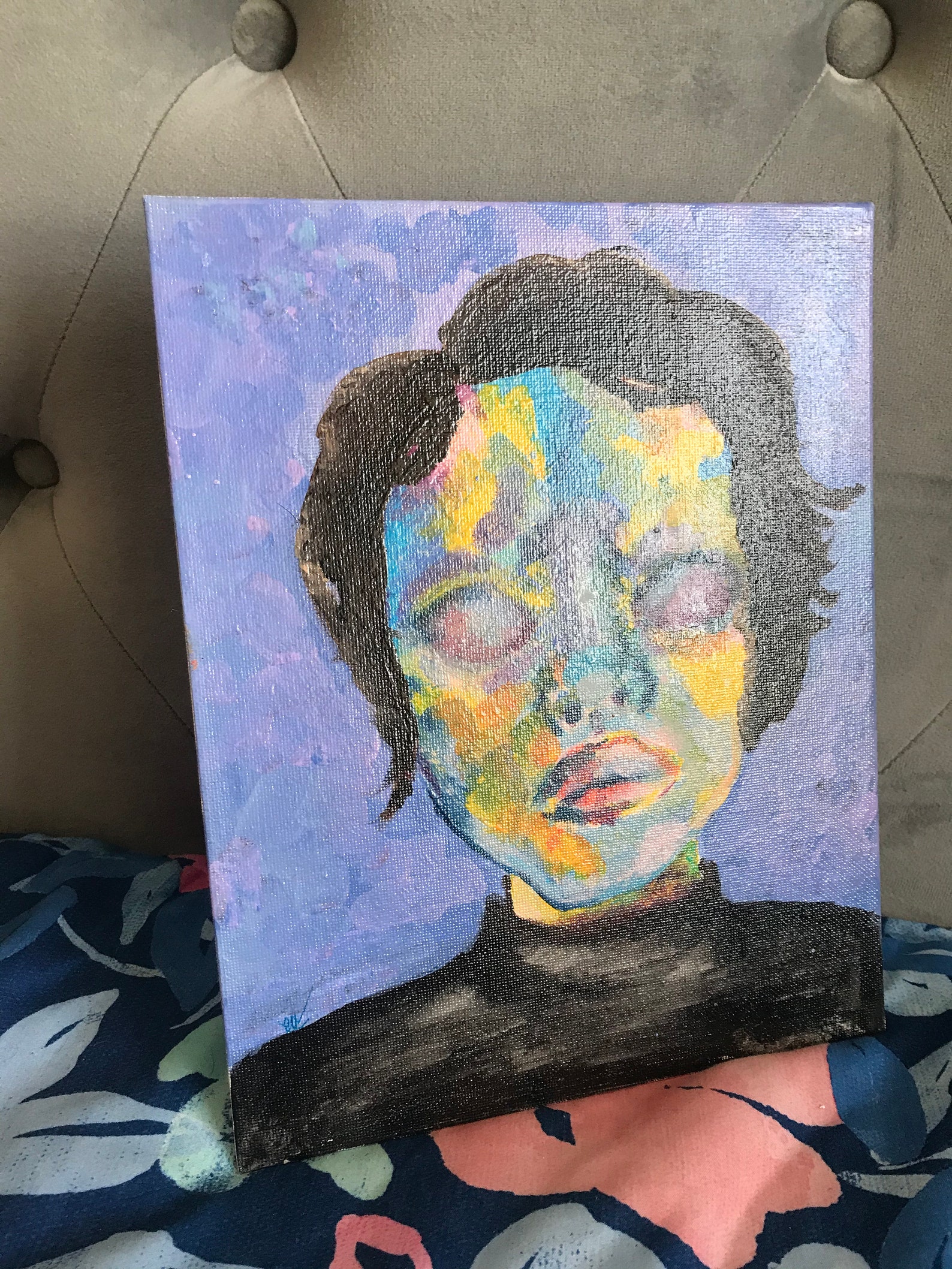 Cryptic Girl Acrylic Painting 10x8 - Etsy