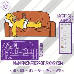 Sleeping Homer Simpson, Sleeping Homer Simpson SVG, Sleeping Homer ...