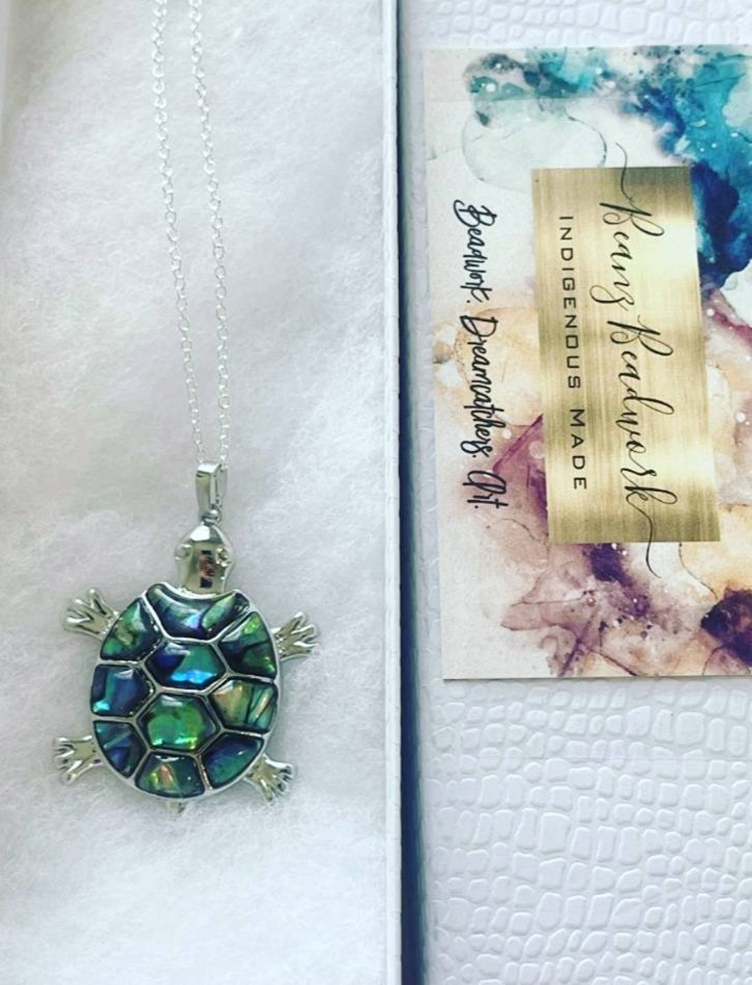 Large Abalone Turtle Necklace - Etsy