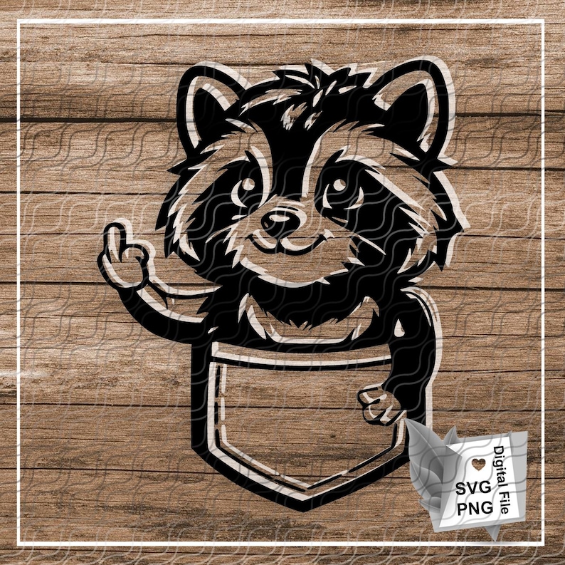 Raccoon Middle Finger Cheeky Sweet Cute Instagram Plotter File SVG PNG ...