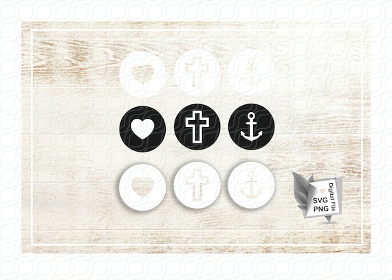 Taufe Plotter Datei SVG PNG 3 Symbole Kreuz Herz Anker - Etsy.de