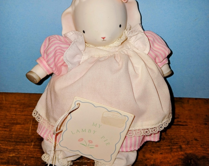 Hand Painted White Ceramic Darling Huggable " My Lamby Pie "6" Doll ...