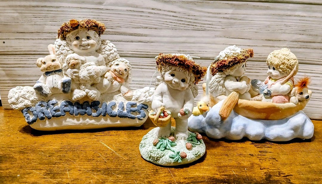 Cast Art Dreamsicles Cherub Figure Sign Kristin Used Sold as Each - Etsy