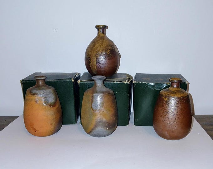 Japanese Traditional Beauty Bizen Ware "ibe" Tea Pottery 3" Tokkuri ...