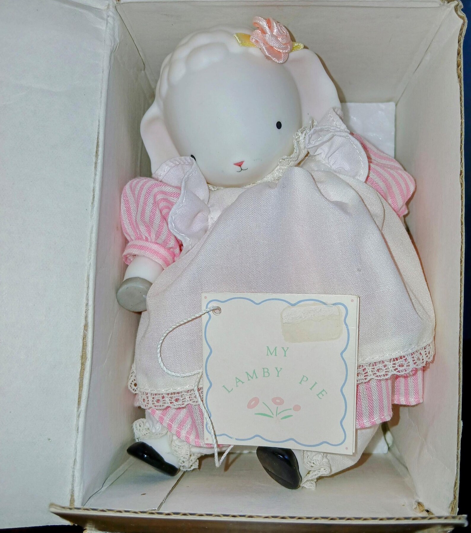Hand Painted White Ceramic Darling Huggable " My Lamby Pie "6" Doll ...