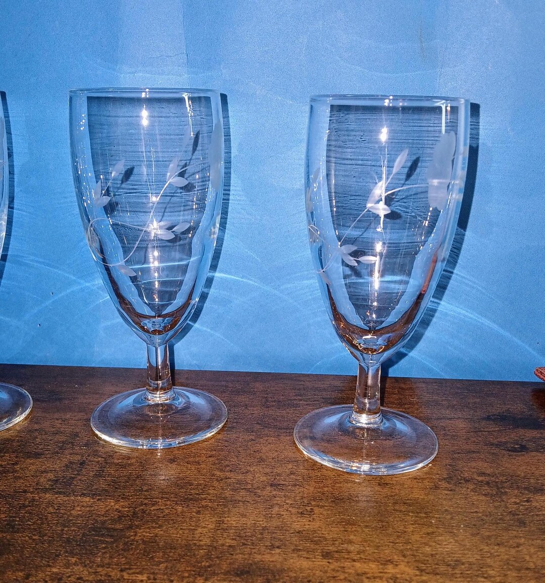 Princess House Heritage Etched Crystal Set of 2 Wine/juice Stemware 5 ...