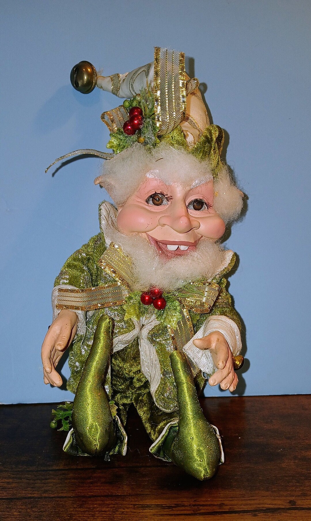 Mark Roberts Collection Porcelain Green and Gold Outfit 8" Joyful Elf ...