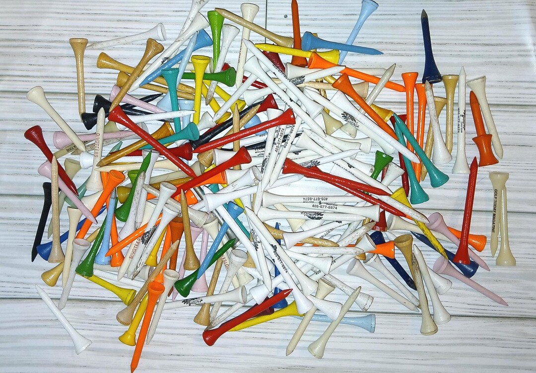 Wooden Assortment of Shapes and Colors Over 150 Golf Tees and Plastic ...