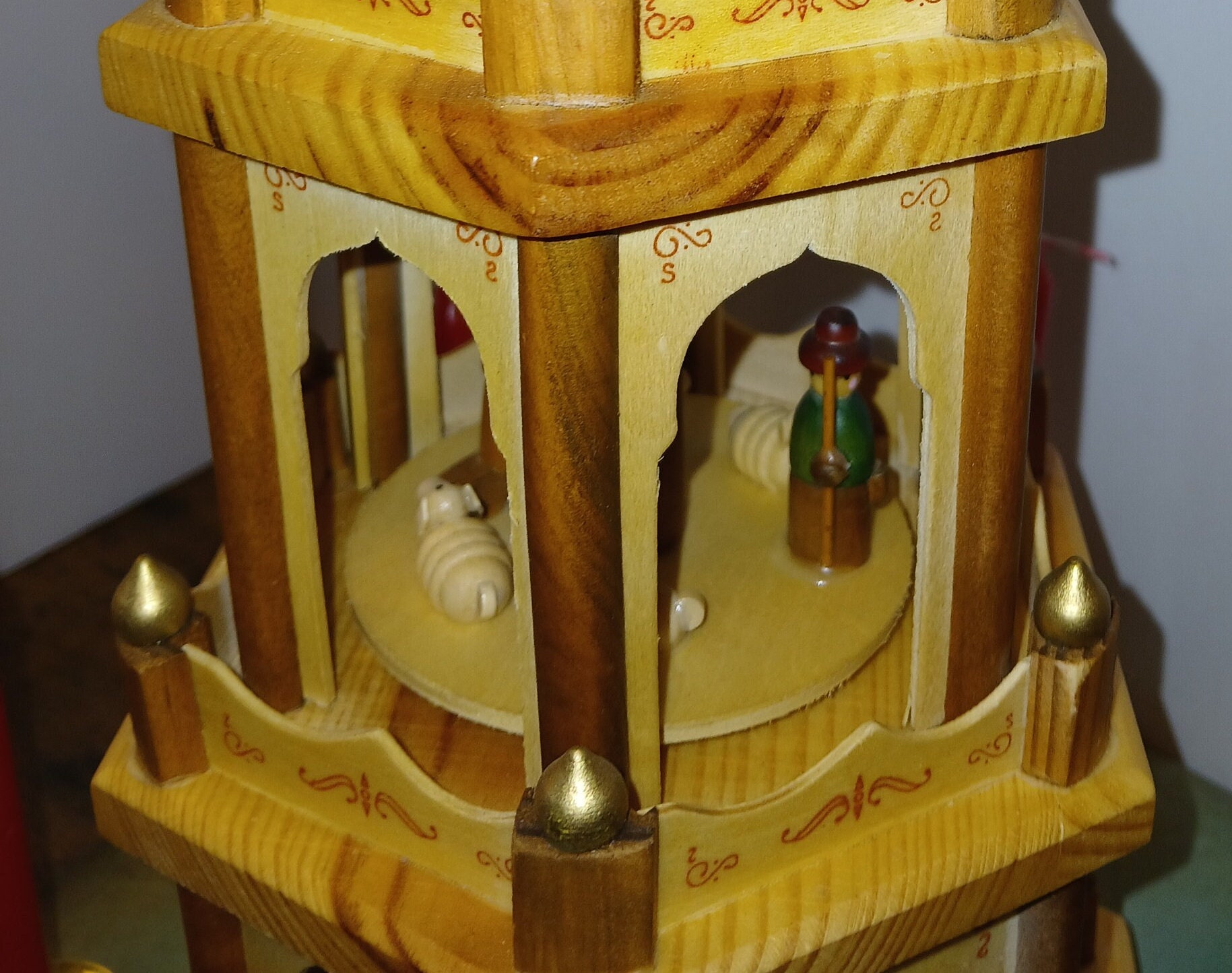 Wooden Tradition Erzebirge 3 Tiered Pyramid Carousel With Nativity ...