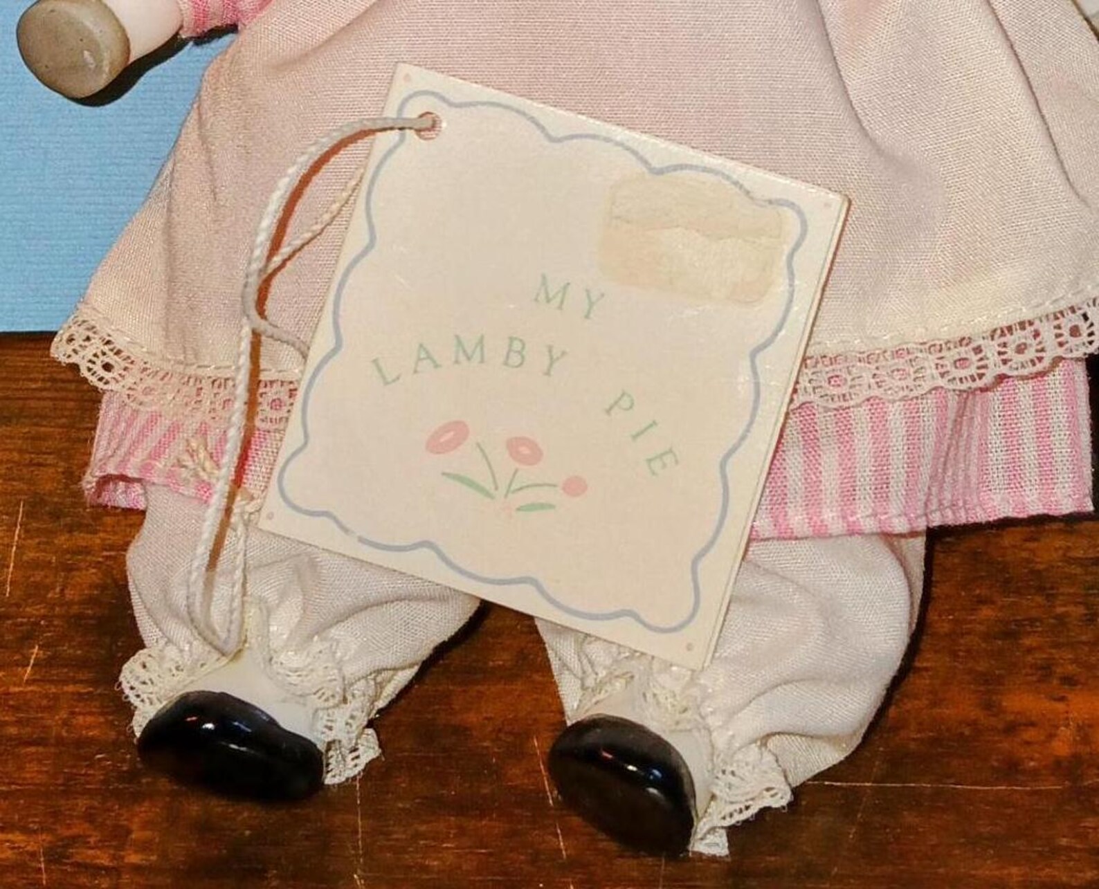 Hand Painted White Ceramic Darling Huggable " My Lamby Pie "6" Doll ...