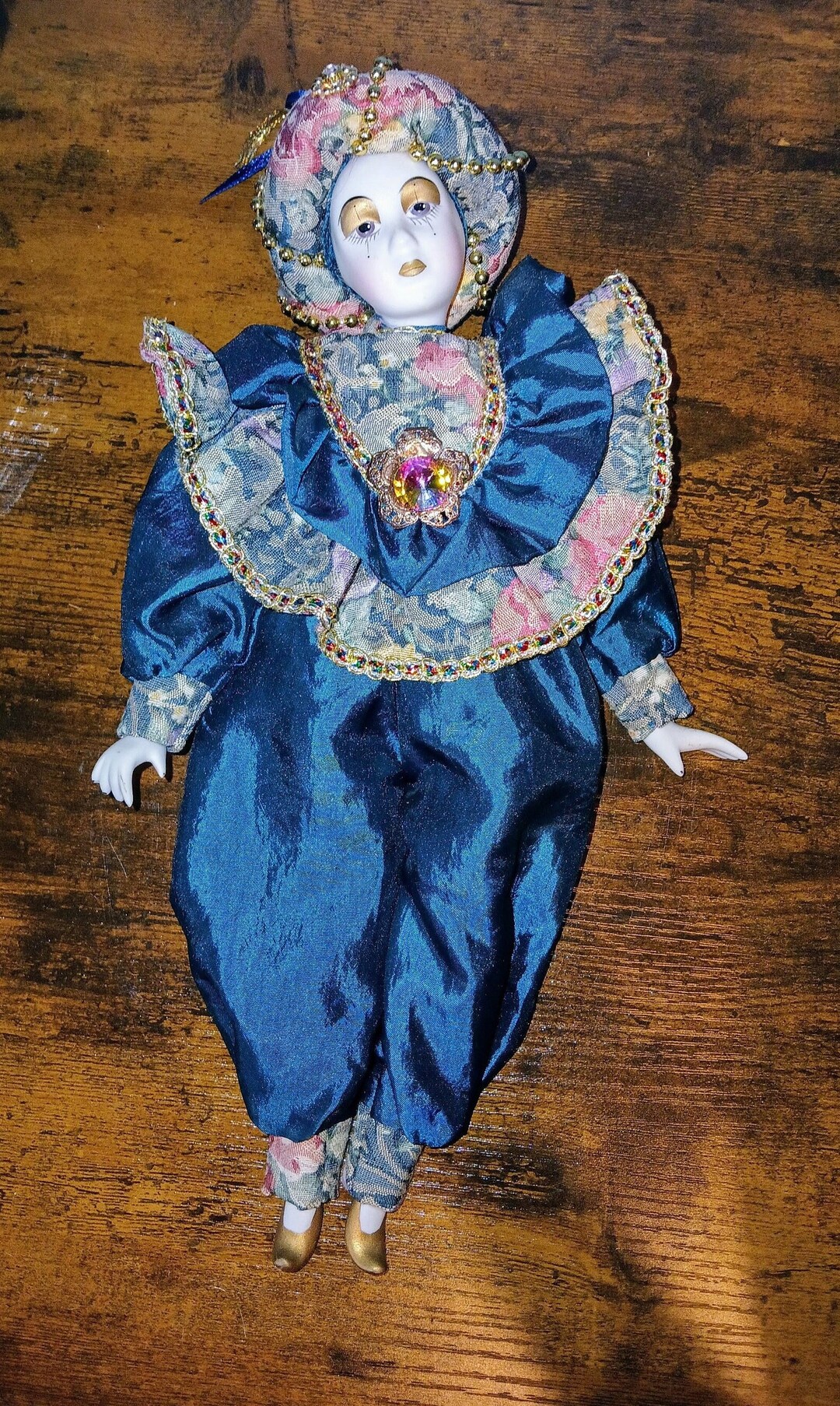 Ceramic Crying Jester Dark Blue Outfit 13" Clown Doll - Etsy