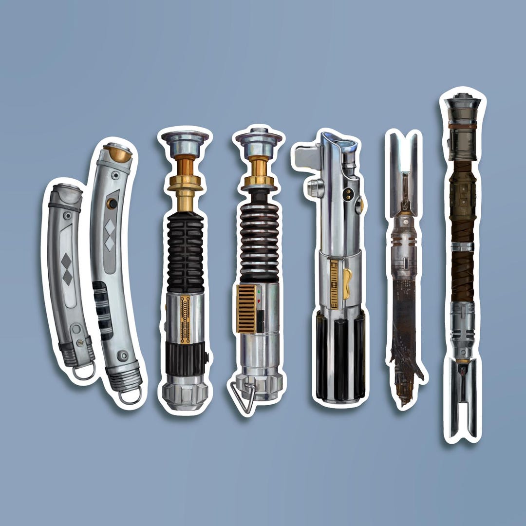 STAR WARS Lightsaber 3 Inch Stickers Obi-wan Kenobi, Luke Skywalker ...