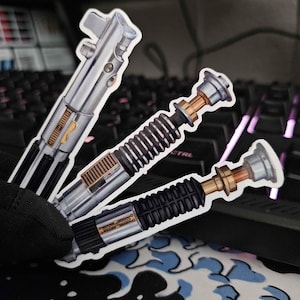 STAR WARS Lightsaber 3 Inch Stickers Obi-wan Kenobi, Luke Skywalker ...