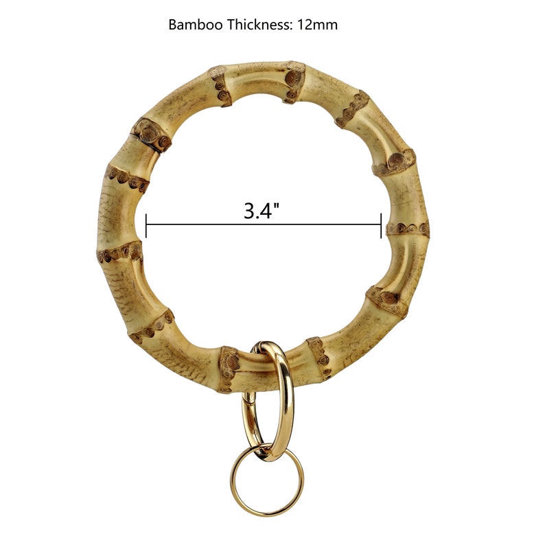 Natural Bamboo Bangle Key Ring Bracelet key chain Wristlet Key | Etsy