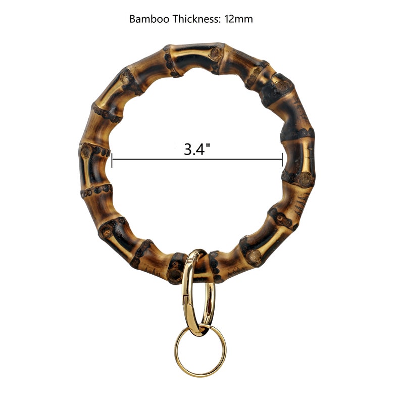 Natural Bamboo Bangle Key Ring Bracelet key chain Wristlet Key | Etsy