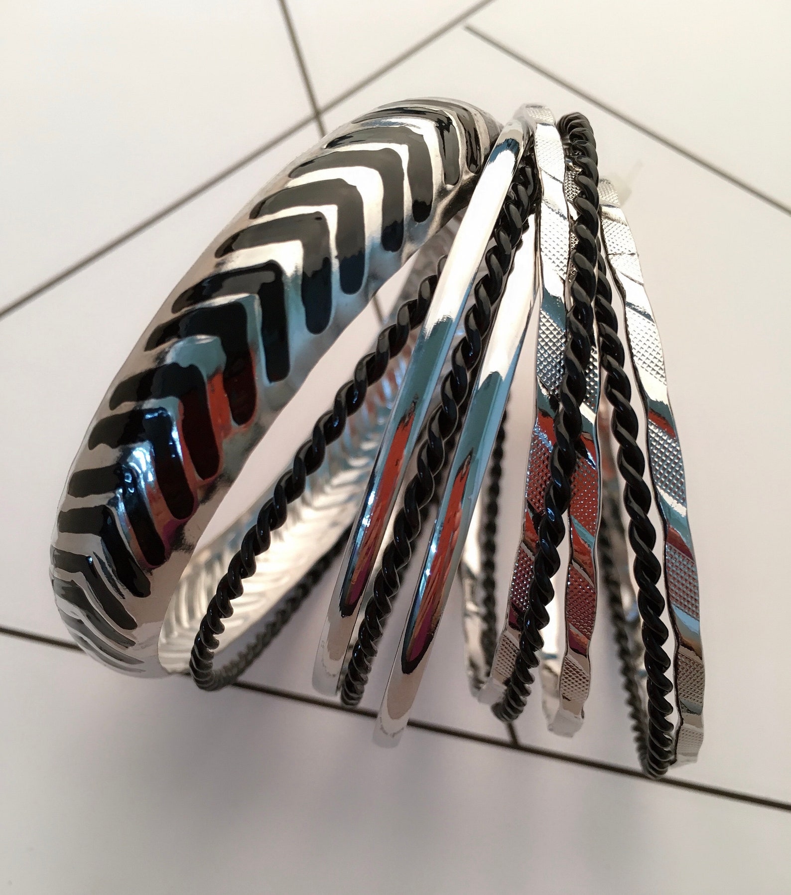 Indian African Bangles Painting Enamel Coating Metal Bangle | Etsy