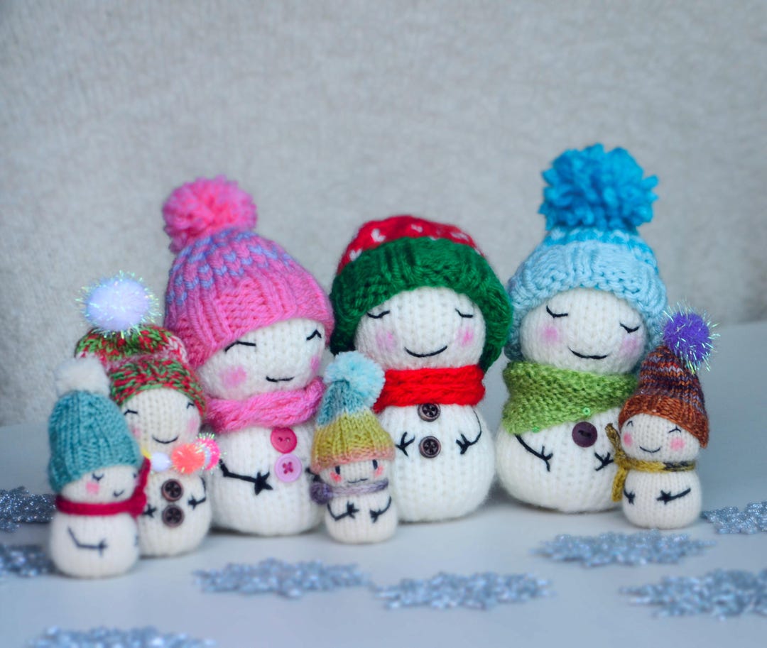 Tiny Snowmen Knitting Pattern. PDF File. Instant Digital Download Only ...