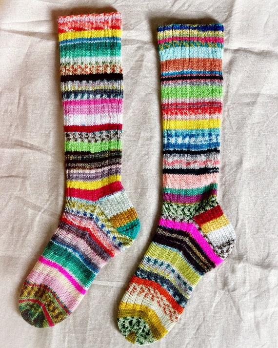 Scrappy Socks and How to Knit Them Instructions. Your Guide in | Etsy