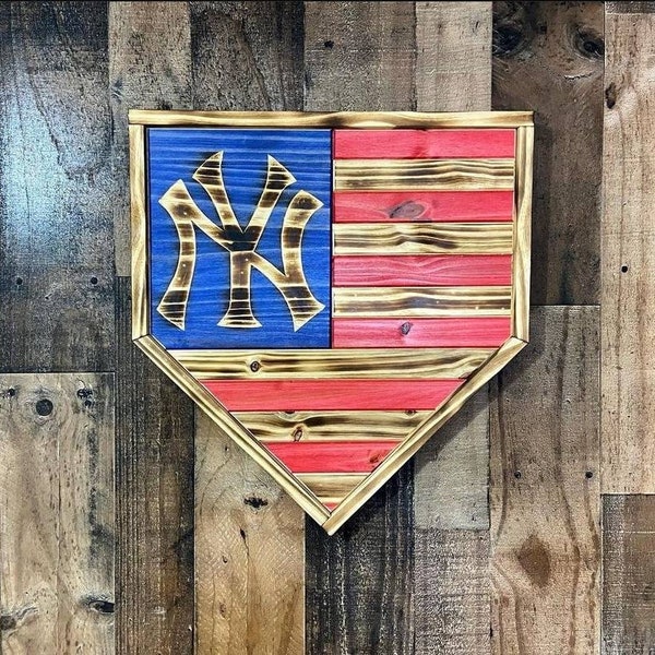 Wood Home Plate Flag - Etsy