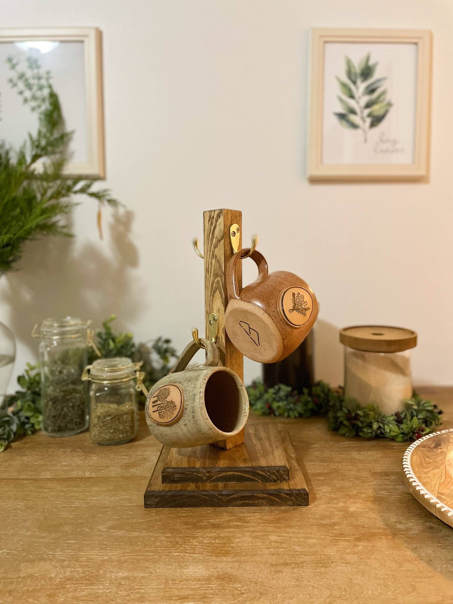 Rustic Coffee Mug Stand - Etsy
