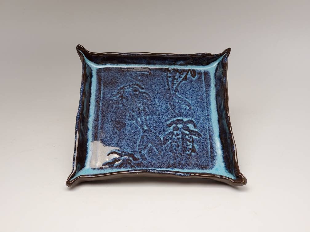 Handbuilt Small Ceramic Pressed Slab Plate With Coy Fish | Etsy