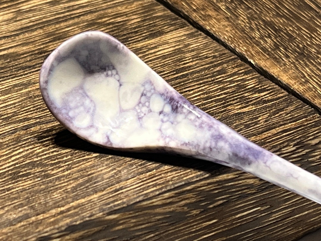 Handmade Ceramic Long Handled Spoon, Iced Teaspoon, Porcelain Stirrer ...