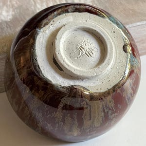 Small Firebrick Red Handmade Ceramic Porcelain Bowl With Multicolored ...