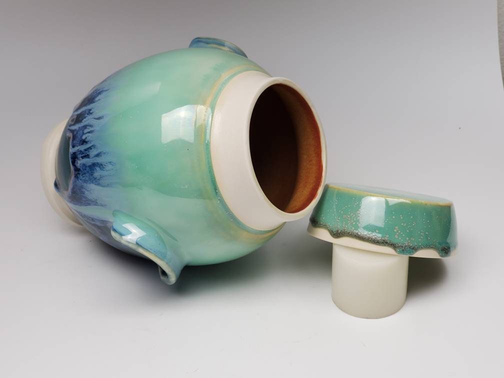 Beautiful Turquoise and Blue Porcelain Ceramic Fancy Lidded - Etsy