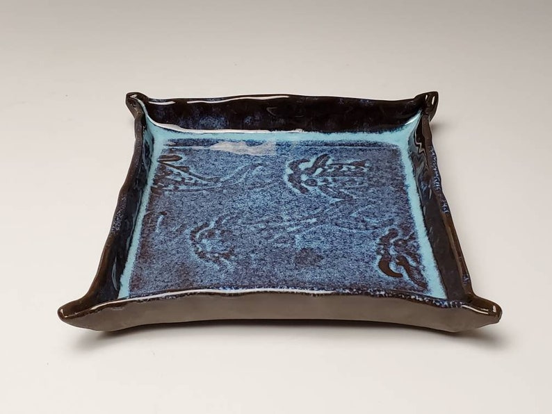 Handbuilt Small Ceramic Pressed Slab Plate With Coy Fish - Etsy