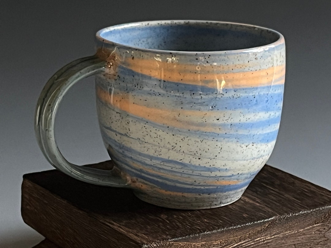 Ceramic Speckled Clay Marbled Agateware Mug With Handle for Tea, Coffee ...